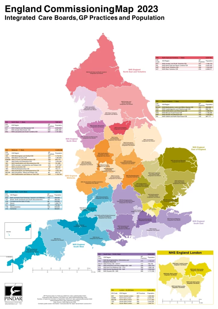 England Commissioning Map (UK ICB Map) | MapShop