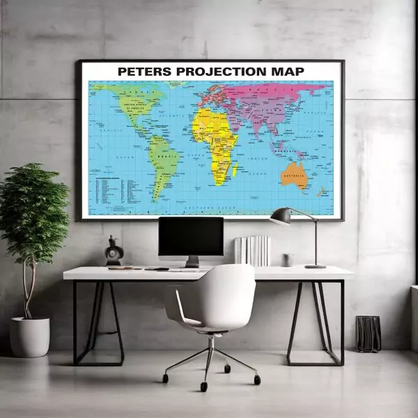 Peters Projection Map (Political) (Simple) – MapShop