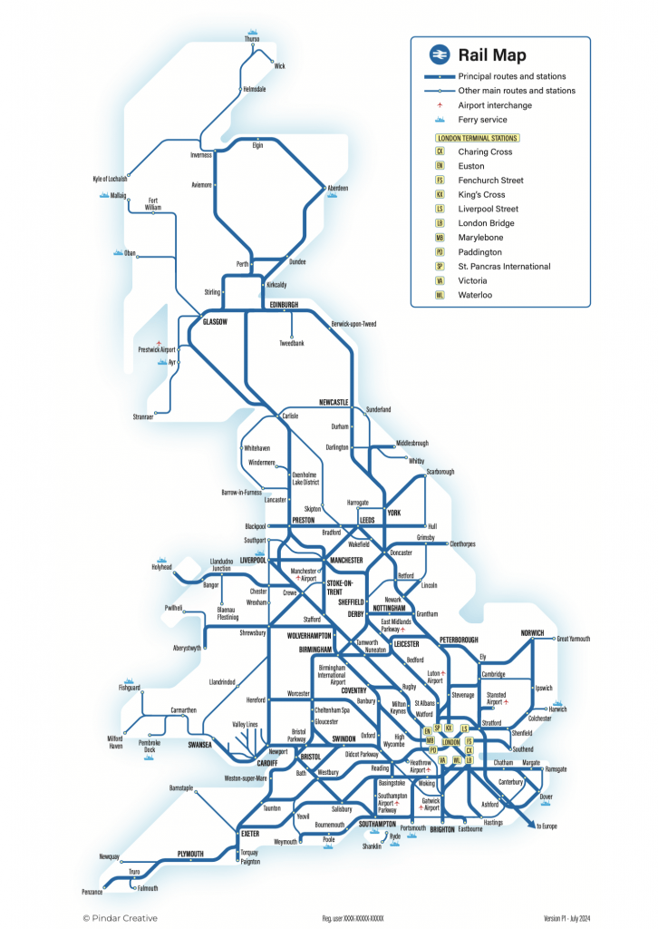 UK Railway Network Map (Overview) - MapShop