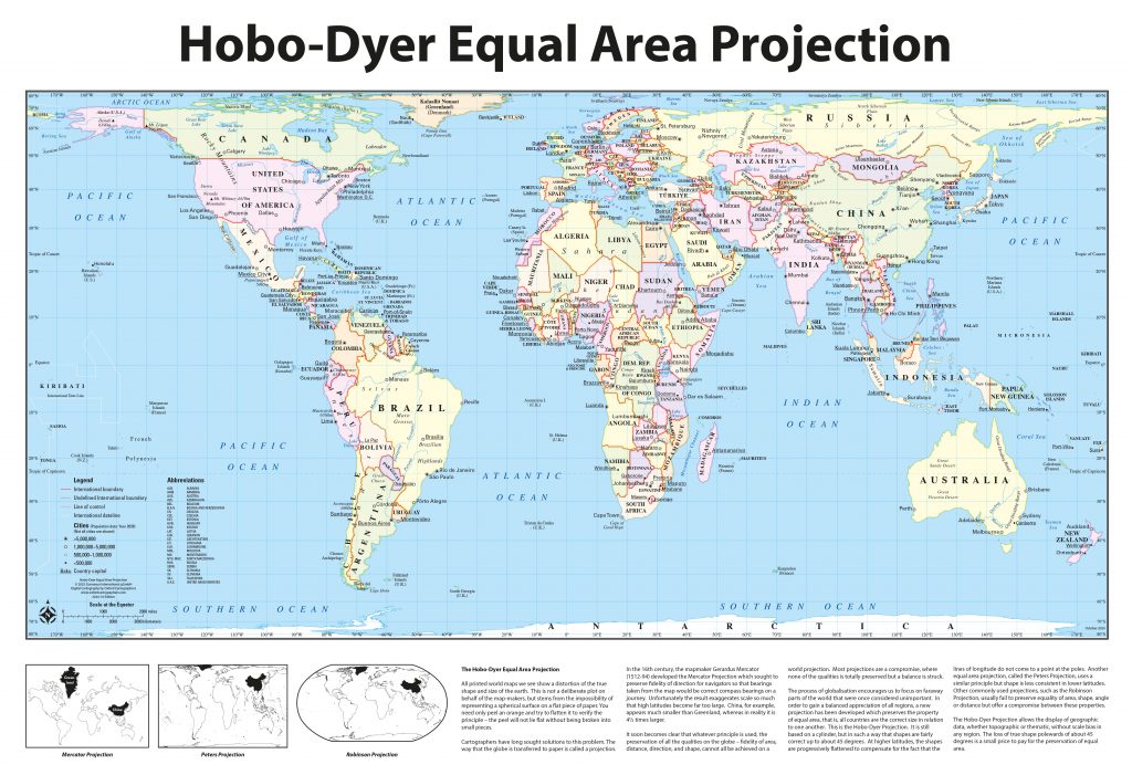 Hobo-Dyer Equal-Area Maps: Numerous Options | MapShop