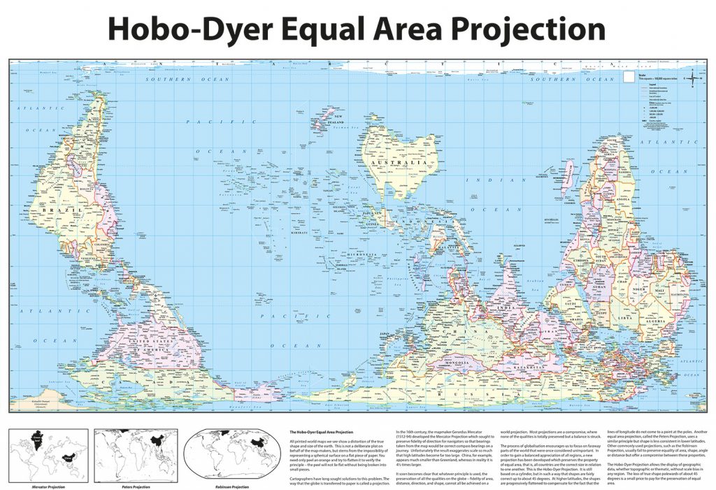 Hobo-Dyer Equal-Area Maps: Numerous Options | MapShop