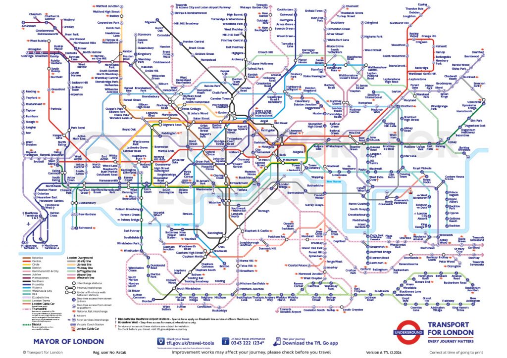 Official TfL London Underground Map (Standard) | MapShop