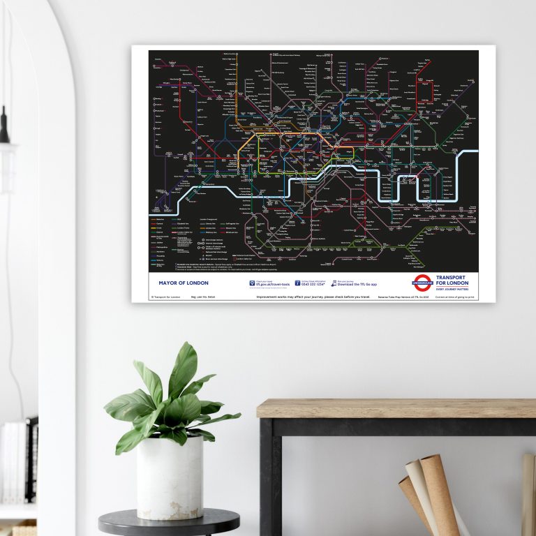 Official TfL London Underground Map (Dark Mode) | MapShop