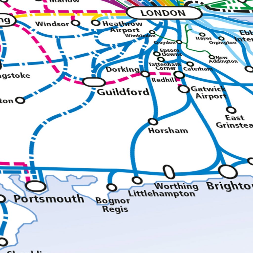 UK Train Network Map - MapShop