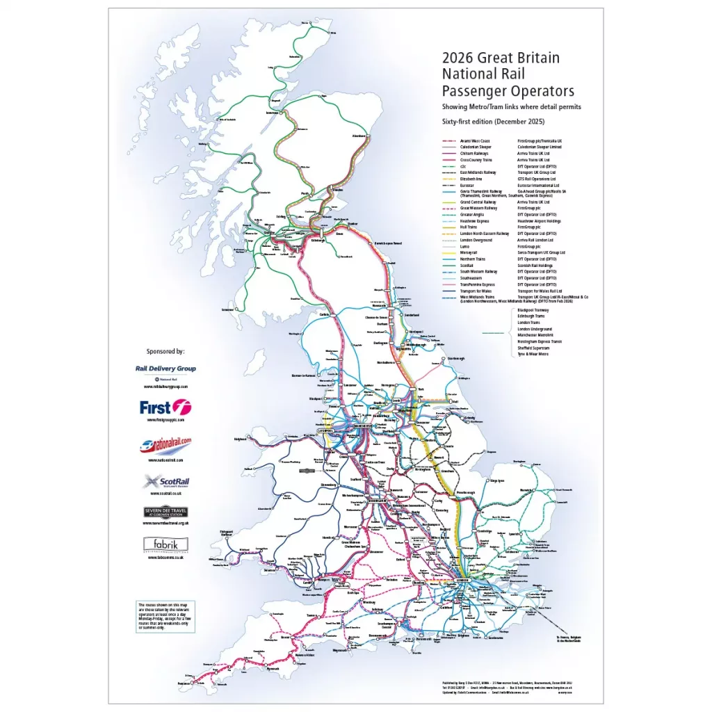 UK Railway Network Map 2026 | MapShop Official Rail Map