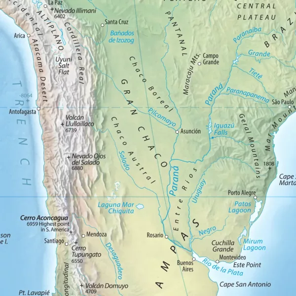 Equal Earth Wall Map (Physical) | MapShop